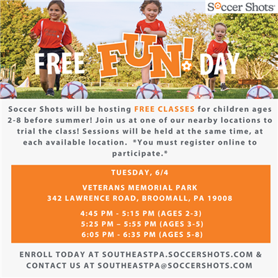 Marple Newtown Recreation: Soccer Shots FREE FUN DAY Event at Veterans ...